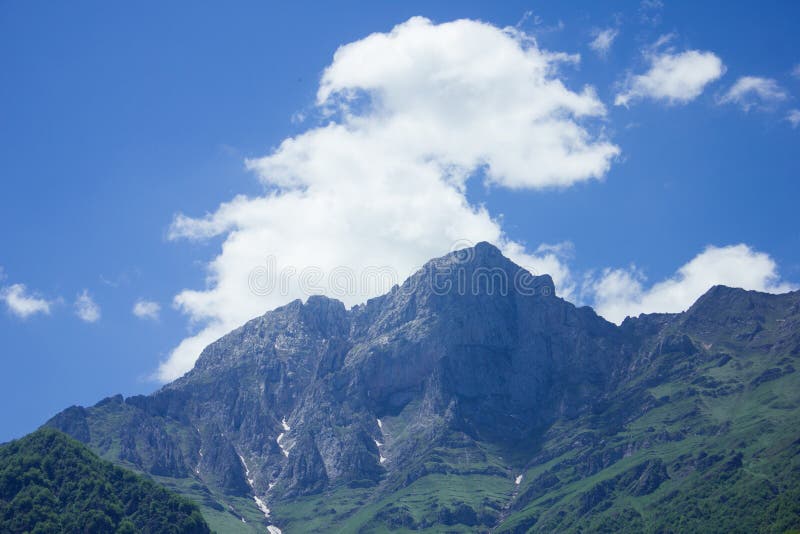 Mount Khustup Under the Blue Sky Stock Photo - Image of scenic, nature ...