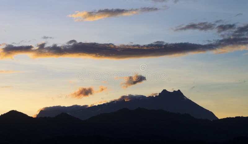 Mount Kinabalu with Sunrise at Sabah, Borneo Stock Photo - Image of ...