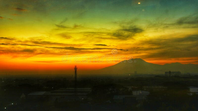 Mount Lawu As a Background of the Sunrise Stock Image - Image of ...