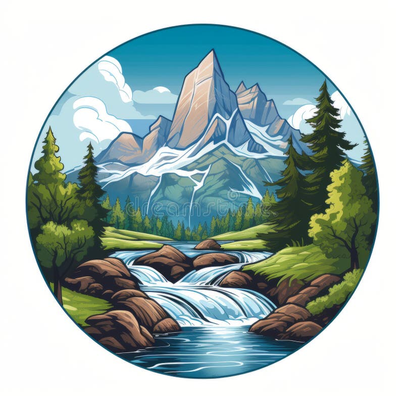 Soothing Tree Forest with Water and Mountains - Hyper-detailed ...