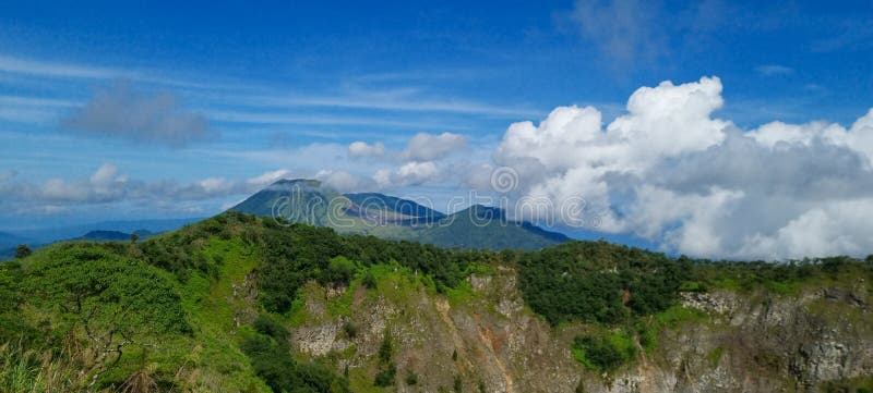 Mount Lokon Seen from the Top of Mount Mahawu Stock Image - Image of ...