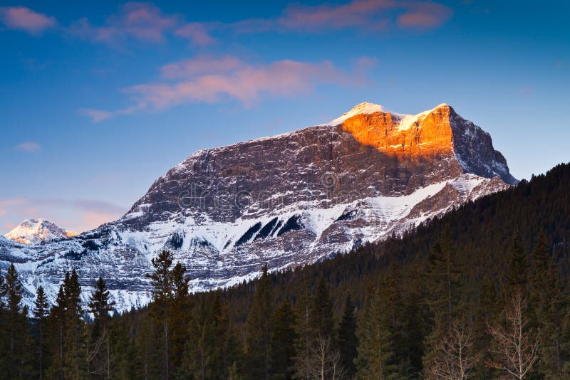 Mount Lougheed and the Bow River in the Canadian Rocky Mountains Near ...