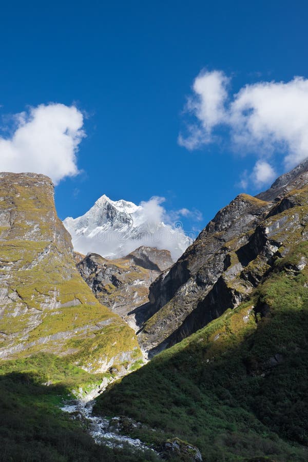 Mount Machhapuchchhre in Evening Soft Sun Light Stock Photo - Image of ...