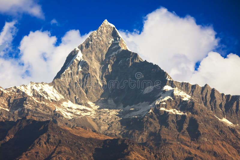 Mount Machhapuchhre, Nepal stock image. Image of peaks - 13087097
