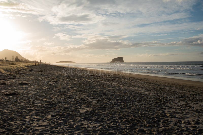 Mount Manganui Beach New Zealand Stock Image - Image of oceans, water ...