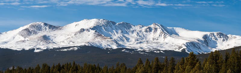 Mount Massive Panorama, Viewed from Historic Leadville Colorado. Stock Image - Image of ...