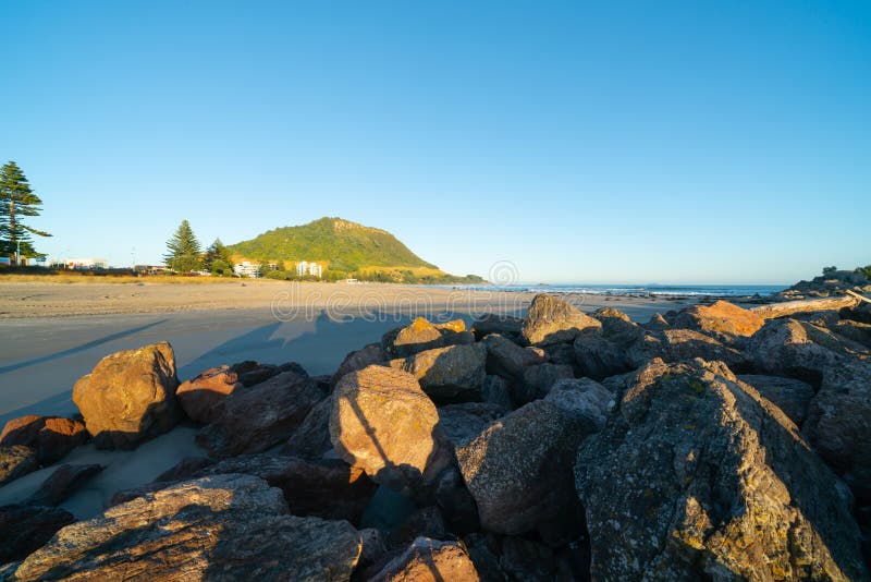 Mount Maunganui Main Beach stock photo. Image of blue - 140726404