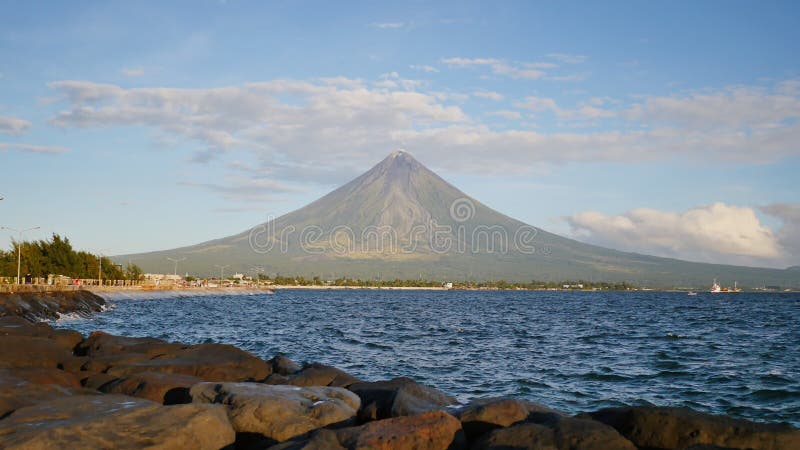 Mount Mayon Volcano in the Province of Bicol, Philippines. Flowing ...