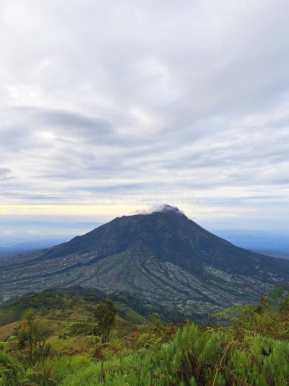 Mount Merapi As Seen from Mount Merbabu Stock Image - Image of merapi ...