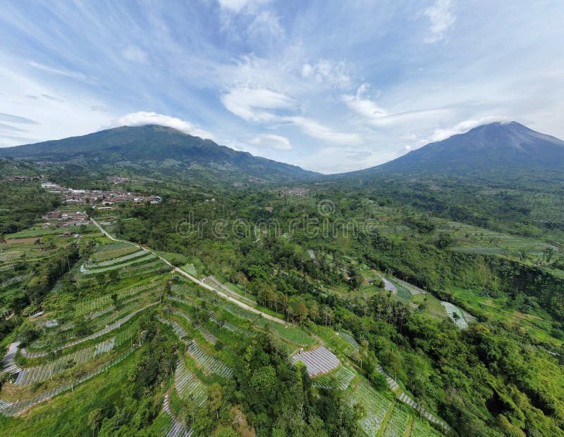 Mount Merapi & Mount Merbabu Drone Footage Stock Photo - Image of ...