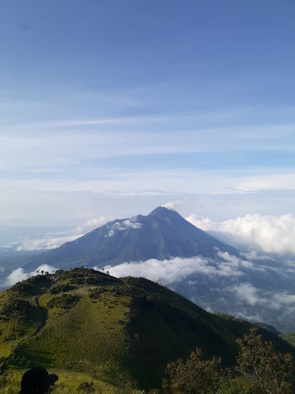 Mount Merapi and Merbabu stock image. Image of merbabu - 266083109