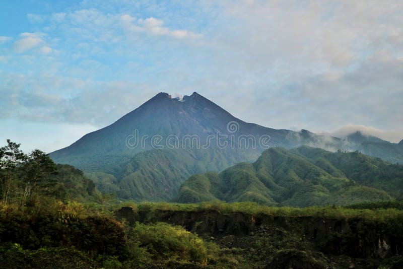 Merapi Volcano Indonesia stock photo. Image of lava - 168937794