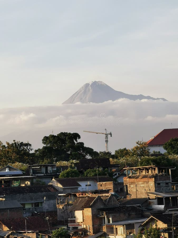 Mount Merapi View stock image. Image of building, merapi - 207705165