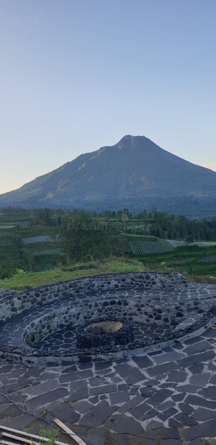 Mount Merapi View from Tol Khayangan, Magelang Central Java Stock Image ...