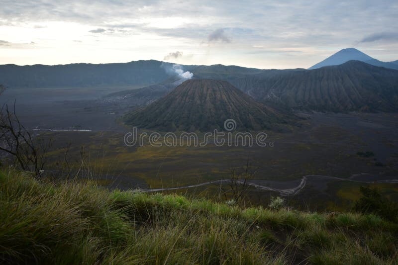 Mount Merapi Volcano Bromo on Java Island in Indonesia Stock Image ...