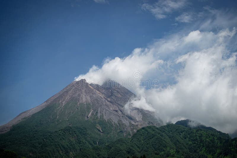 Mount Merapi in Yogyakarta stock photo. Image of yogyakarta - 204254218