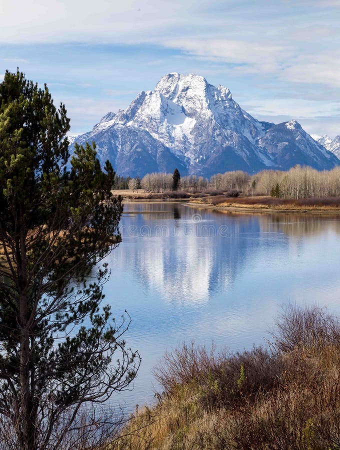 Mount Moran stock photo. Image of peak, mount, grass - 47120538