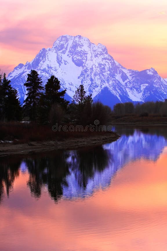 Mount Moran Sunset stock photo. Image of grand, reflecting - 6039864