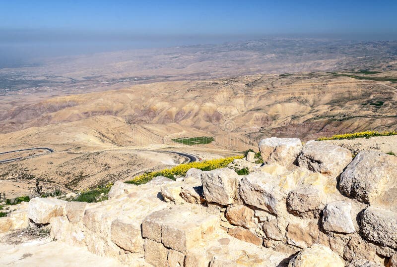 Mount Nebo in Jordan, View from View from Mount Nebo in Jordan on a sunny