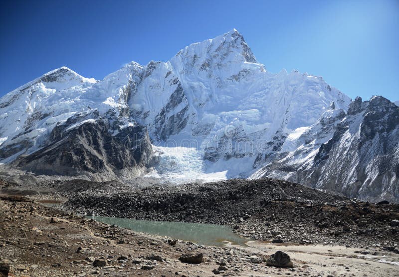 Mount Nuptse from Kala Pattar in the Everest Stock Image - Image of ...