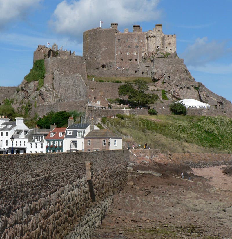 Mount Orgueil Castle Above Gorey Harbour Stock Photo - Image of ...