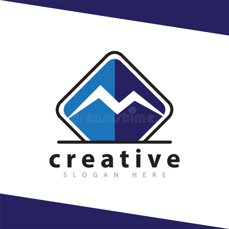 Mount with Plaque Square Logo Icon Vector Template Stock Vector ...