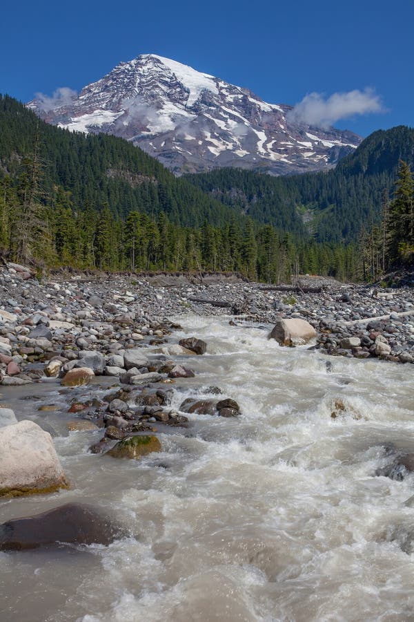 Nisqually River, Mount Rainier National Park Stock Photo - Image of ...