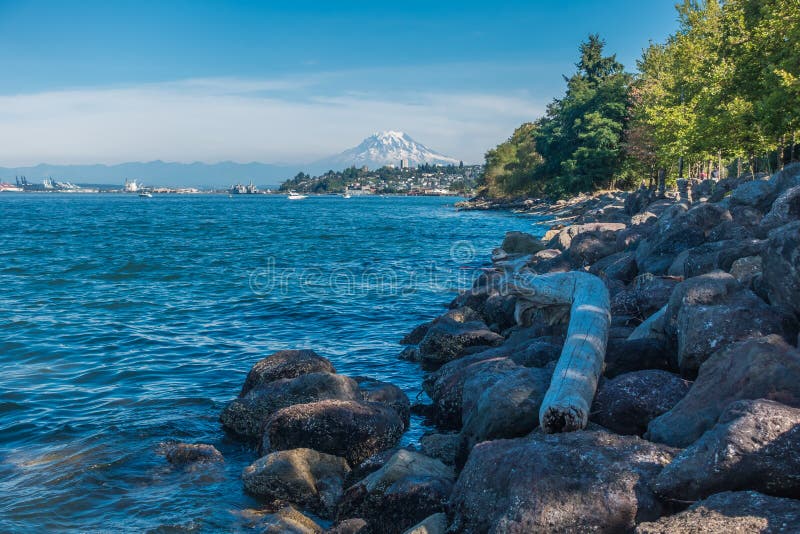 Mount Rainier from Ruston stock photo. Image of landscape - 57503100