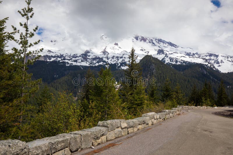 Mount Rainier during Spring, View from Paradise Road at Mount Rainier ...
