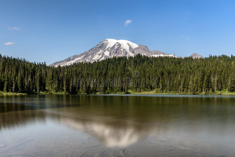 Mount Rainier, Washington State, Reflected in the Reflection Pools in ...