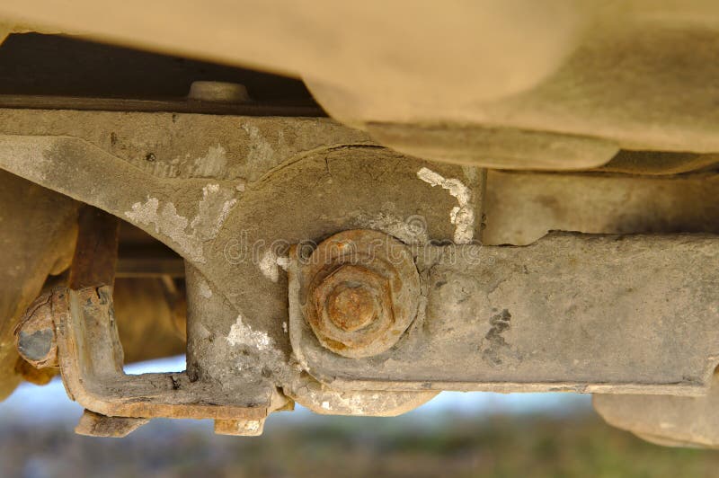 Mount of a rear axle stock image. Image of metal, inspection - 132346879