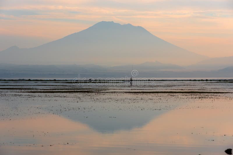 Mount Reflection on a Calm Water at Early Morning Stock Image - Image ...