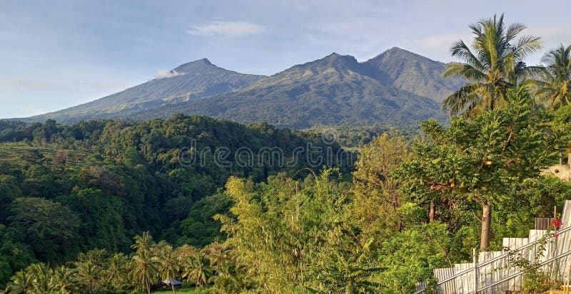 Mount Rinjani Lombok is the Highest in Indonesia Stock Image - Image of ...