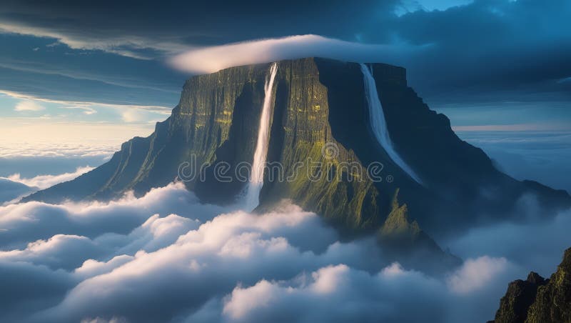 Breathtaking Views of Mount Roraima S Waterfalls and Cliffs Stock ...