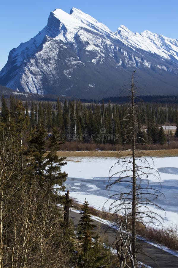 Mount Rundle stock image. Image of snow, scenic, vermillion - 22378763
