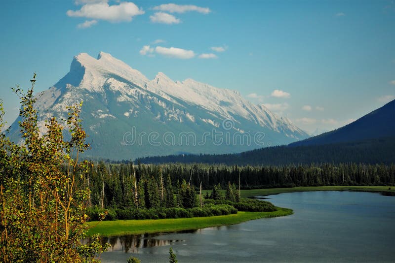 Mount Rundle, Alberta, Canada. Stock Image - Image of blueberry, banff ...