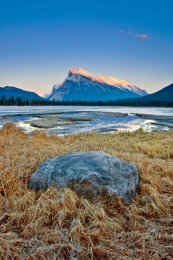 Mount Rundle in Banff National Park, Canada Stock Photo - Image of ...