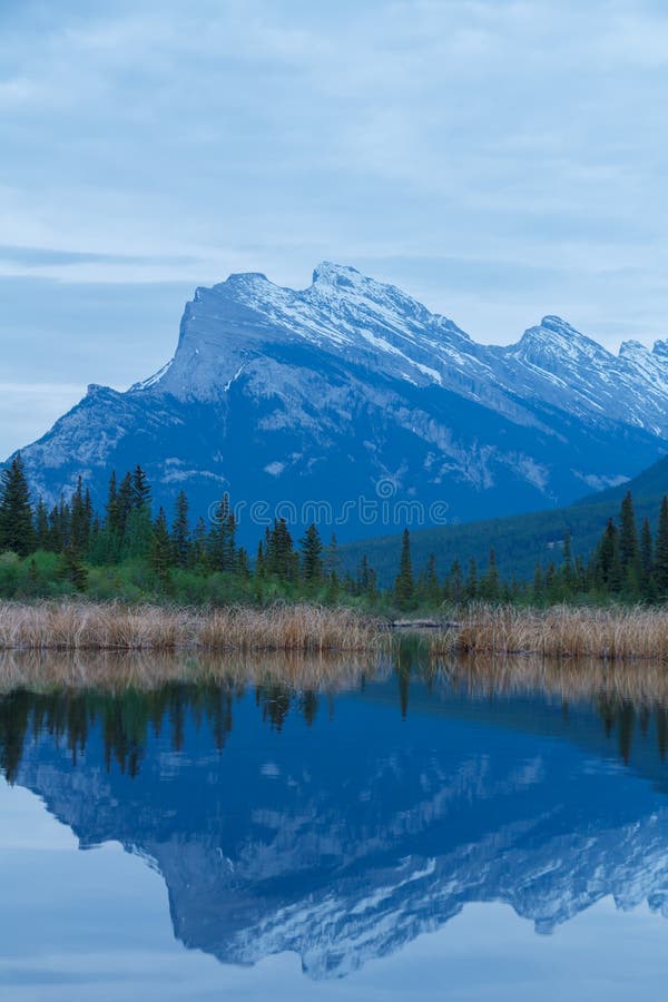 Mount Rundle Mountain Peaks in Banff Canada Stock Photo - Image of lake ...