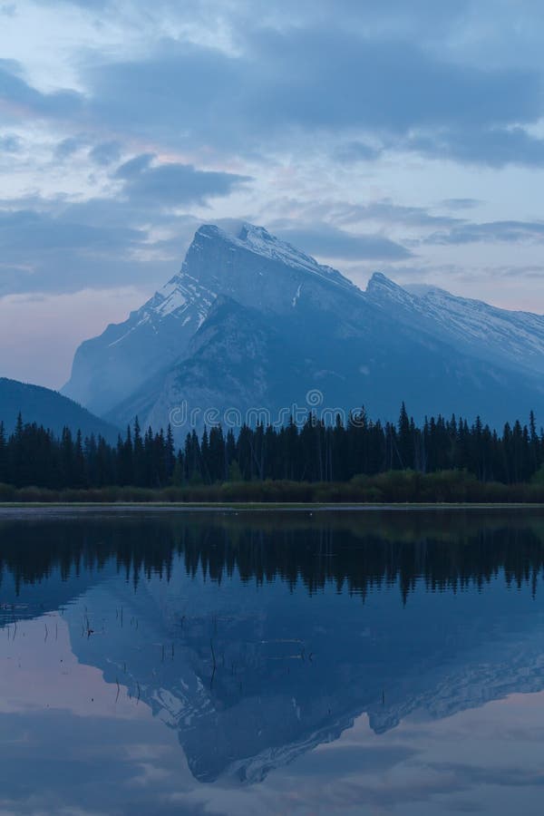 Mount Rundle Mountain Peaks in Banff Canada Stock Image - Image of ...