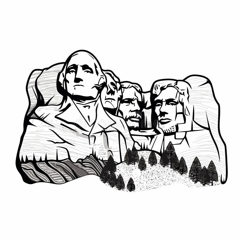 Mount Rushmore Drawing Stock Illustrations – 80 Mount Rushmore Drawing ...