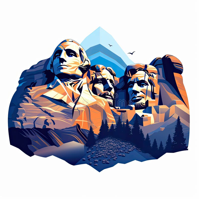Mount Rushmore Vector Design Stock Illustration - Illustration of heads ...