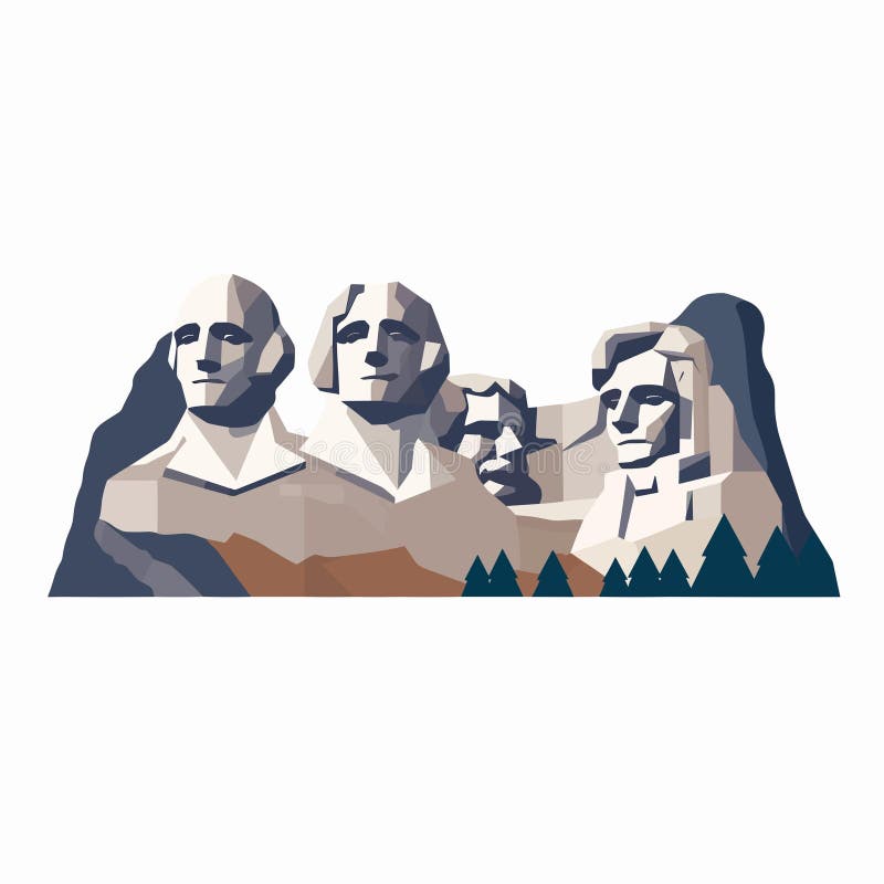 Mount Rushmore Vector Isolated on White Stock Illustration ...