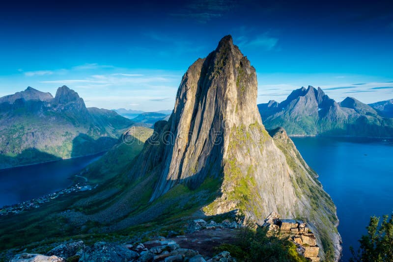 Mount Segla at Sunset, Senja, Norway Stock Photo - Image of fjordgard ...