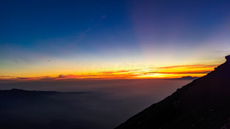 Mount Semeru Sunrise stock photo. Image of morning, mountain - 221962804