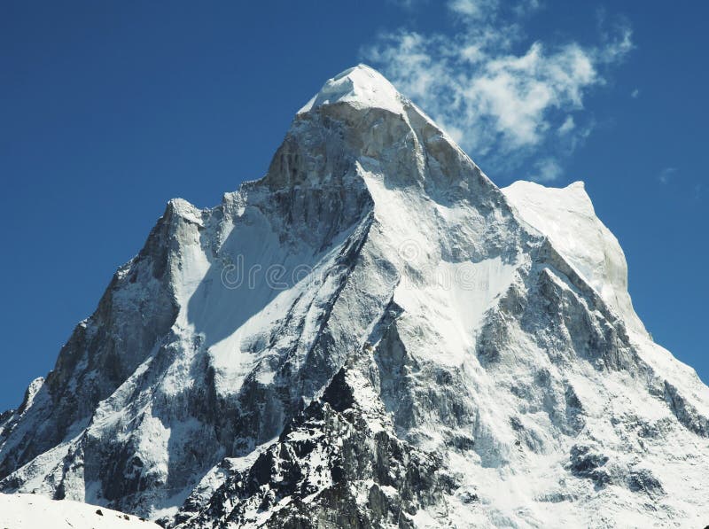 Mount Shivling in Himalayan Stock Image - Image of blue, adventure ...