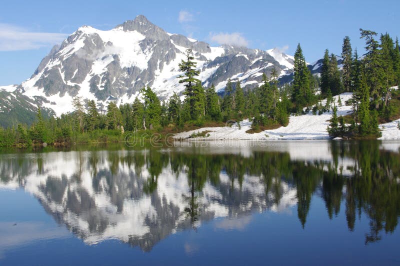 Mount Shuksan stock image. Image of high, pond, summit - 27702069