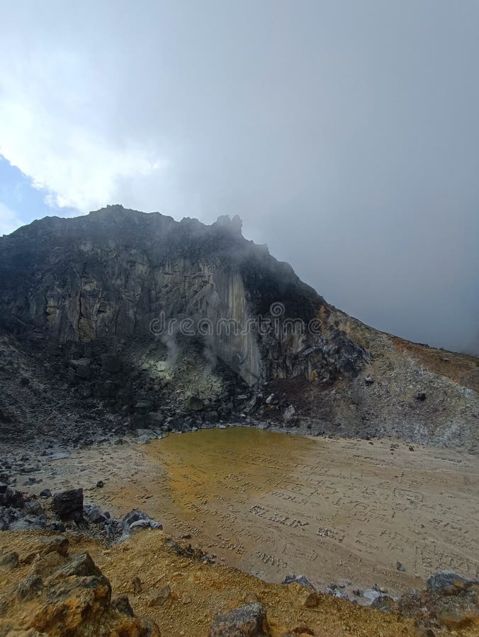 Mount Sibayak Active Volcano Overlooking Berastagi in North Sumatra ...