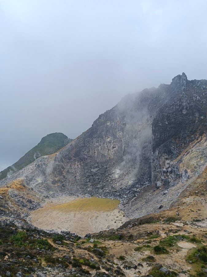 Mount Sibayak Active Volcano Overlooking Berastagi in North Sumatra ...