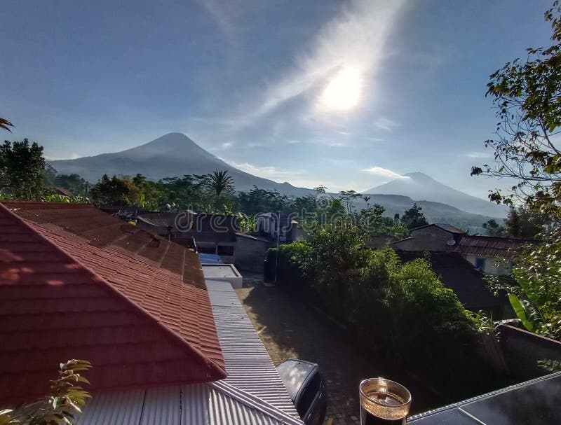Between Mount Sindoro and Sumbing Stock Photo - Image of morning ...