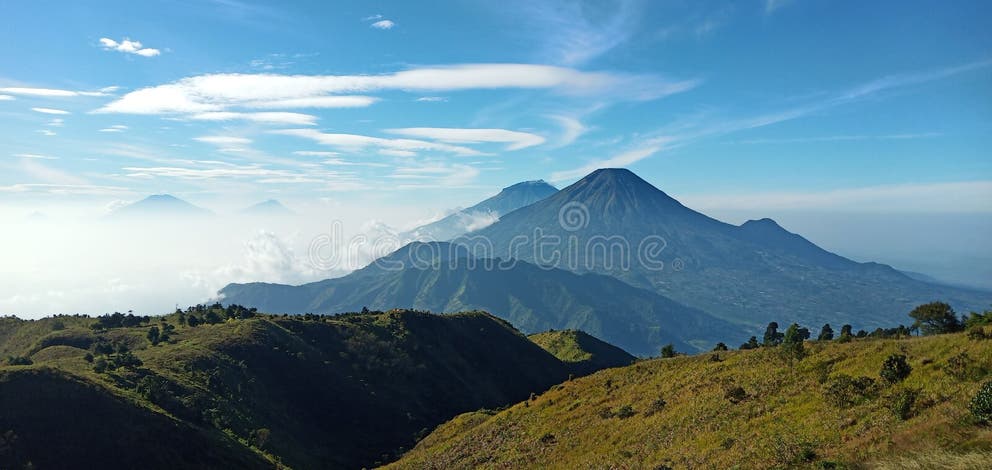 Mount Sindoro Sumbing, Central Java. Editorial Photo - Image of java ...